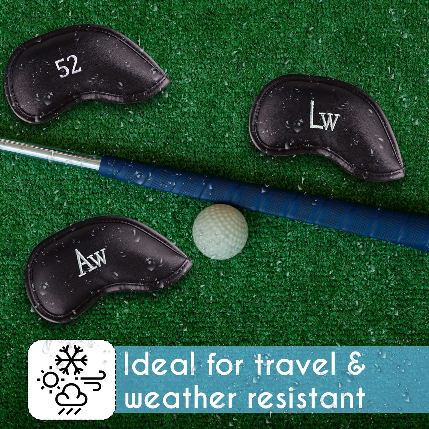 Premium Magnetic Leather Iron and Wedge Golf Club Head Covers– All Teed Up
